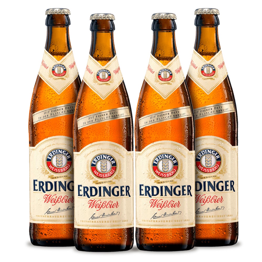 Pack 4 cervejas alemã Erdinger Weissbier 500ml | Shopee Brasil