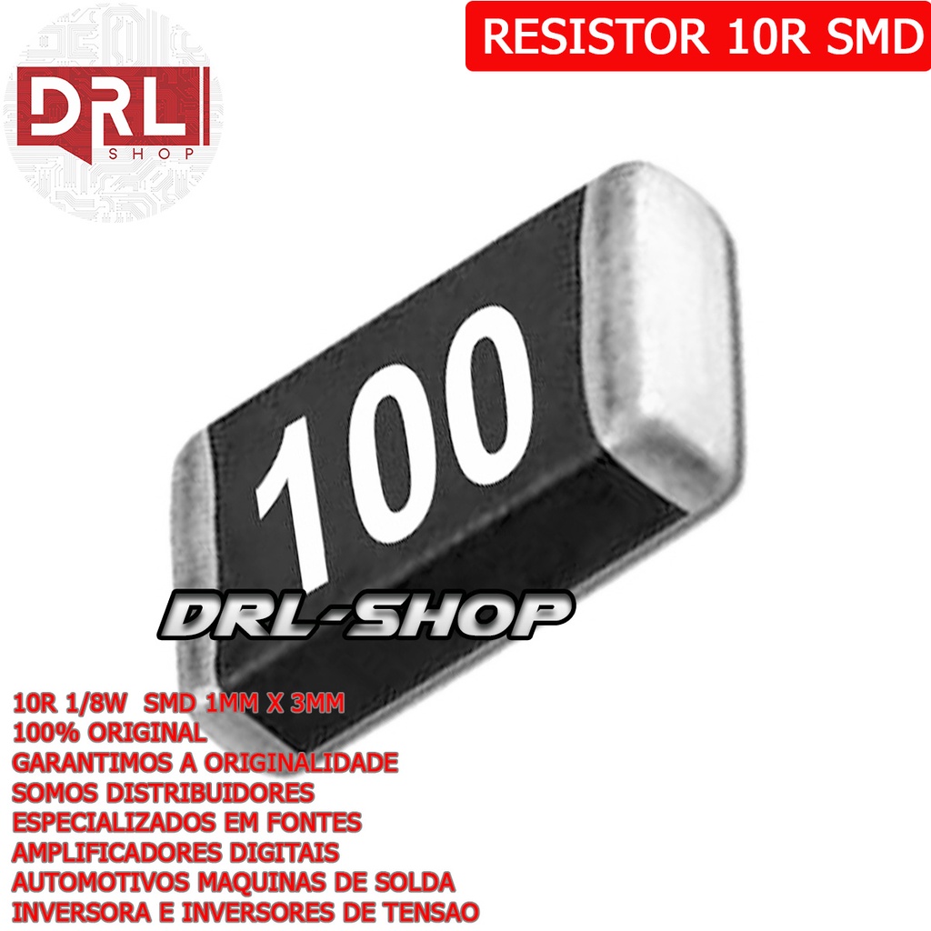 Kit 50 Resistor smd 10r 1/8W Taramps Stetsom Soudigital | Shopee Brasil