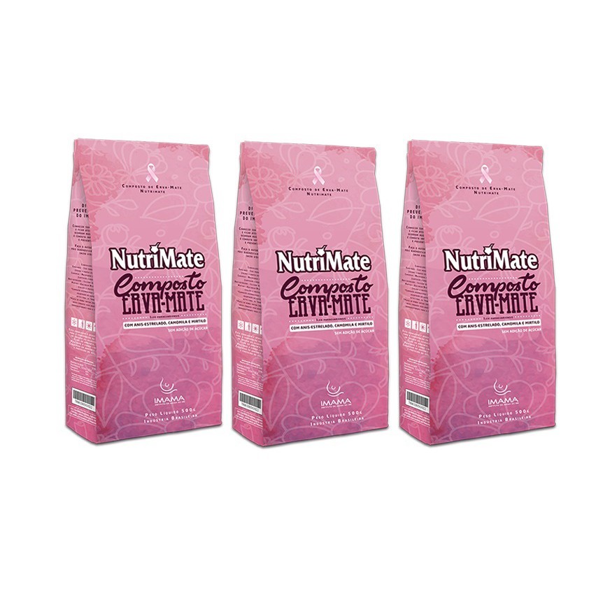 Kit 3 Erva Mate Nutrimate Rosa 500 G cada Composta Anis Estrelado | Shopee Brasil