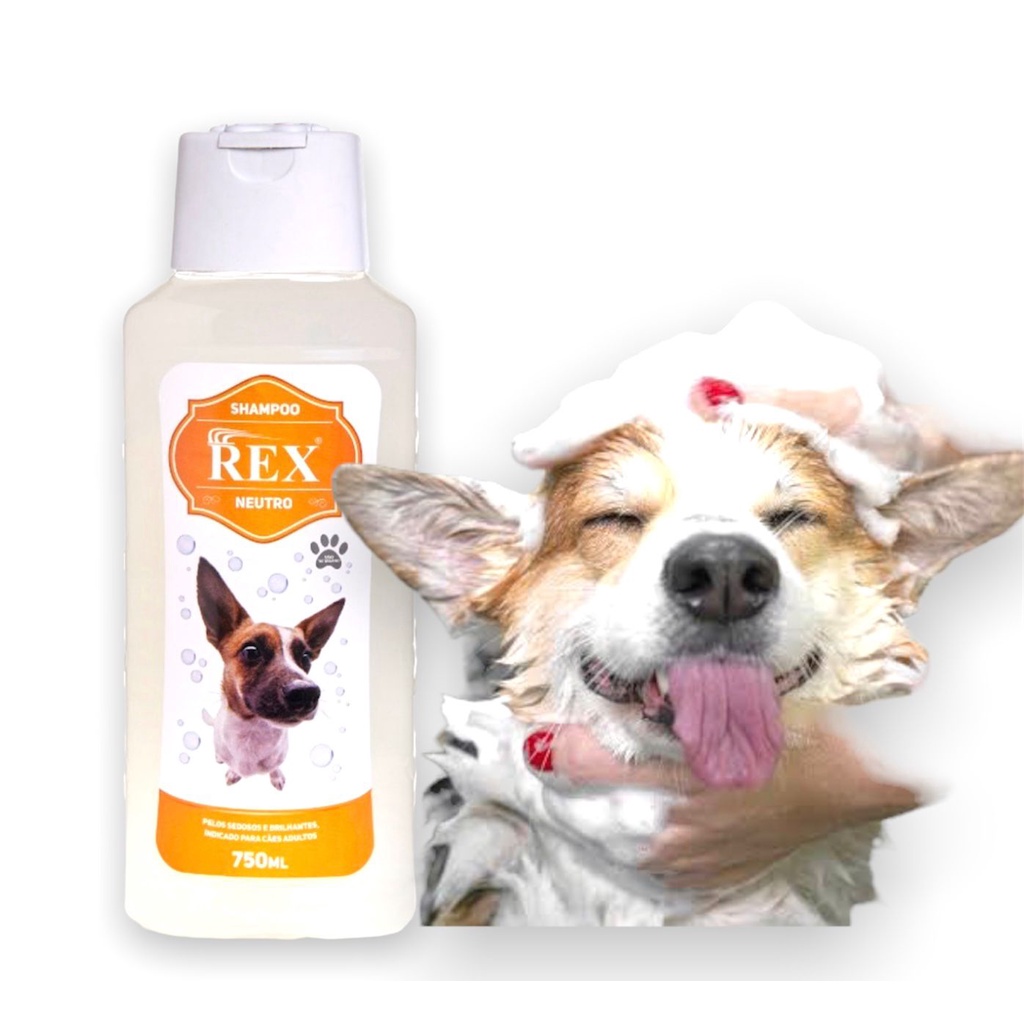 Shampoo Neutro Rex para Cachorros Banho Todas as Pelagens e Raças 750ml ...