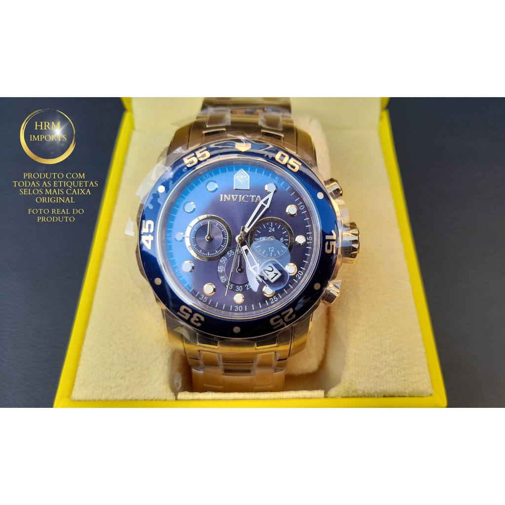 Relógio Invicta Pro Diver 0073 Original Ouro 18k | Shopee Brasil