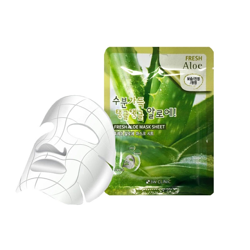 Folha de máscara fresca clínica 3W 4 tipos / 3W clinic fresh mask sheet ...