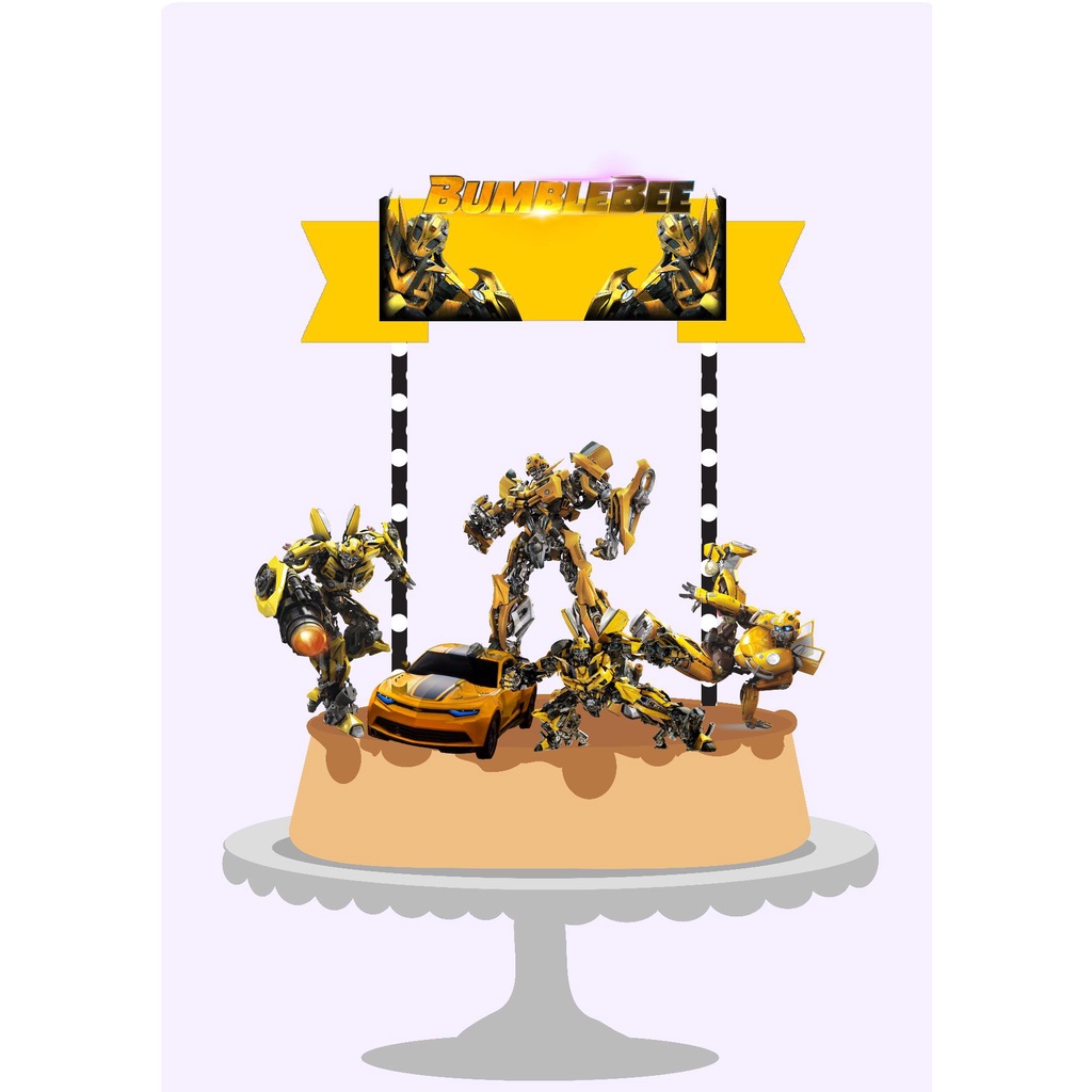 Topo De Bolo Topper De Bolo Personalizado Bumblebee | Shopee Brasil