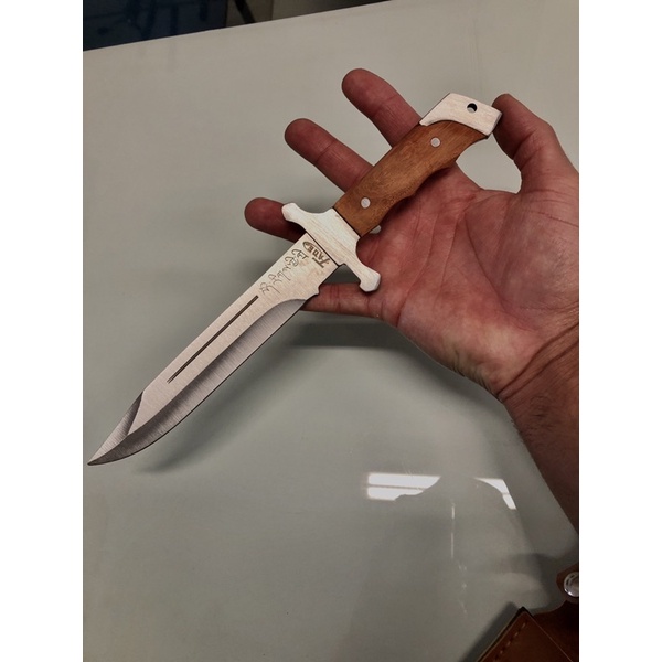 Faca Fulltang Cabo de madeira e coldre | Shopee Brasil
