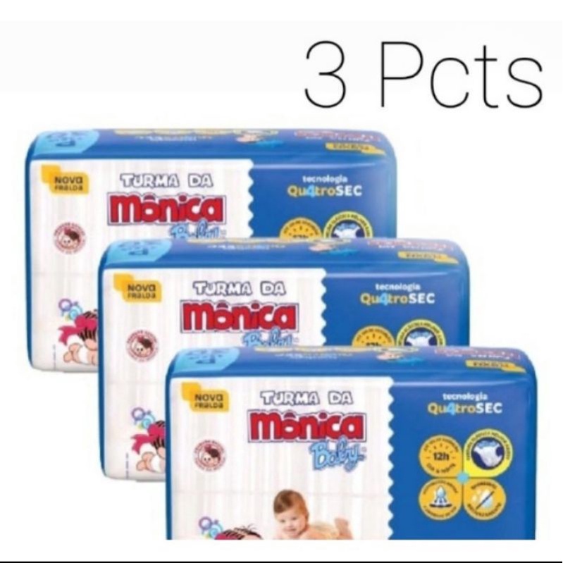 Frauda descartável TURMA DA MÔNICA 3 Pacotes | Shopee Brasil