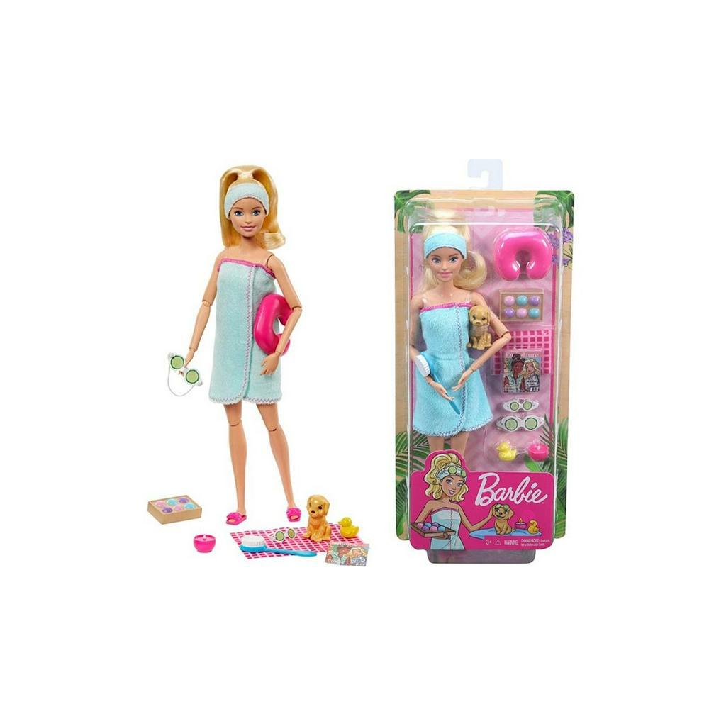 Barbie Dia de Spa Loira Com Pet Articulada Gkh73 - Mattel | Shopee Brasil