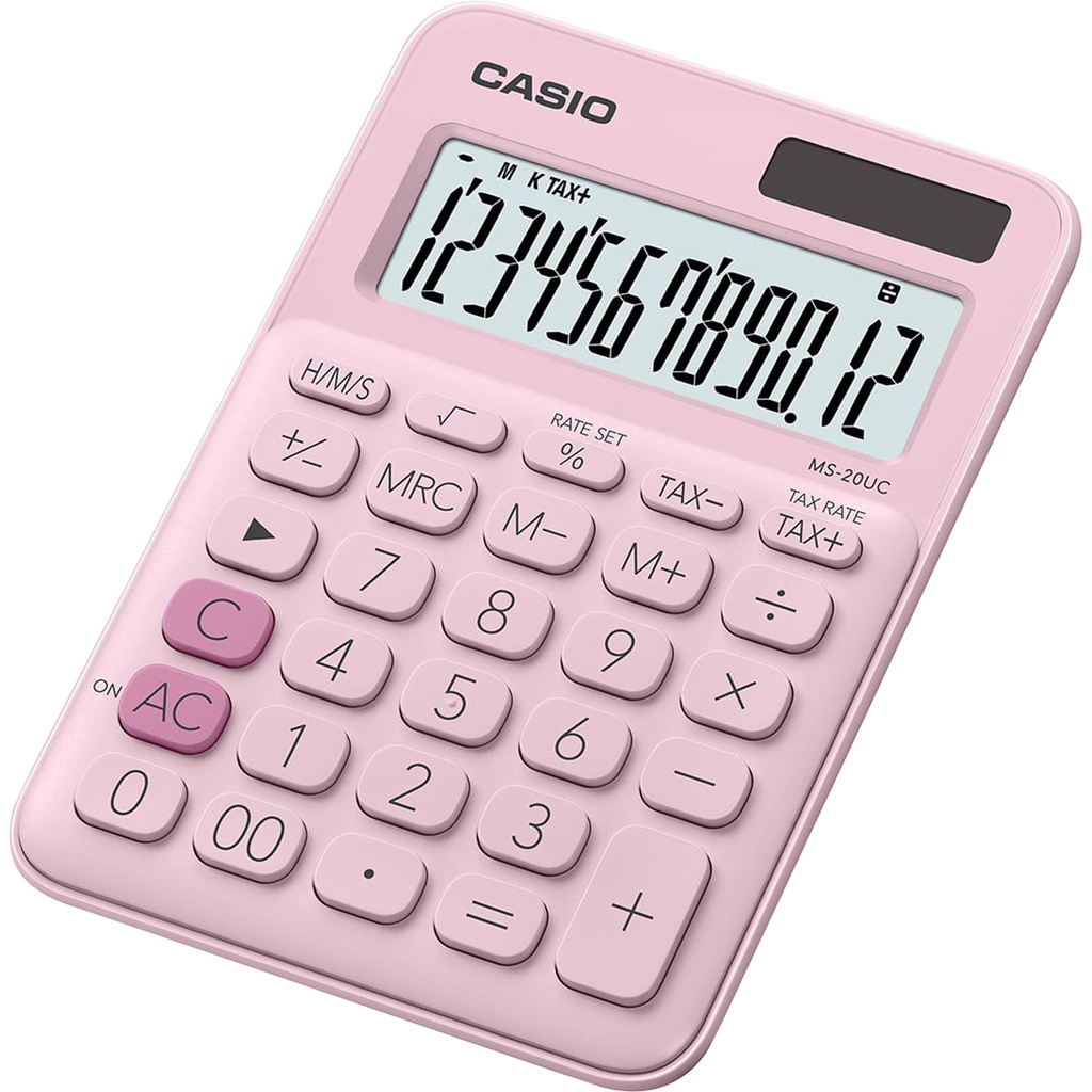 Calculadora de Mesa 12 Dígitos MS20UC Rosa Claro CASIO | Shopee Brasil