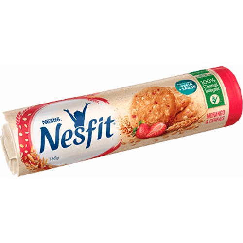 2 unidades Biscoito Integral Morango & Cereais Nesfit 160g | Shopee Brasil