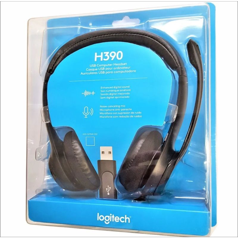 Headset Logitech H390 USB Novo lacrado | Shopee Brasil