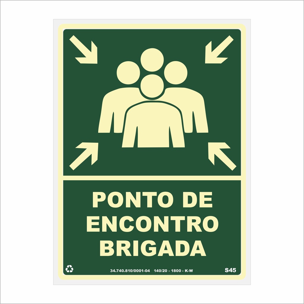 Placa de Sinalização Ponto de Encontro Brigada (Verde) | Shopee Brasil