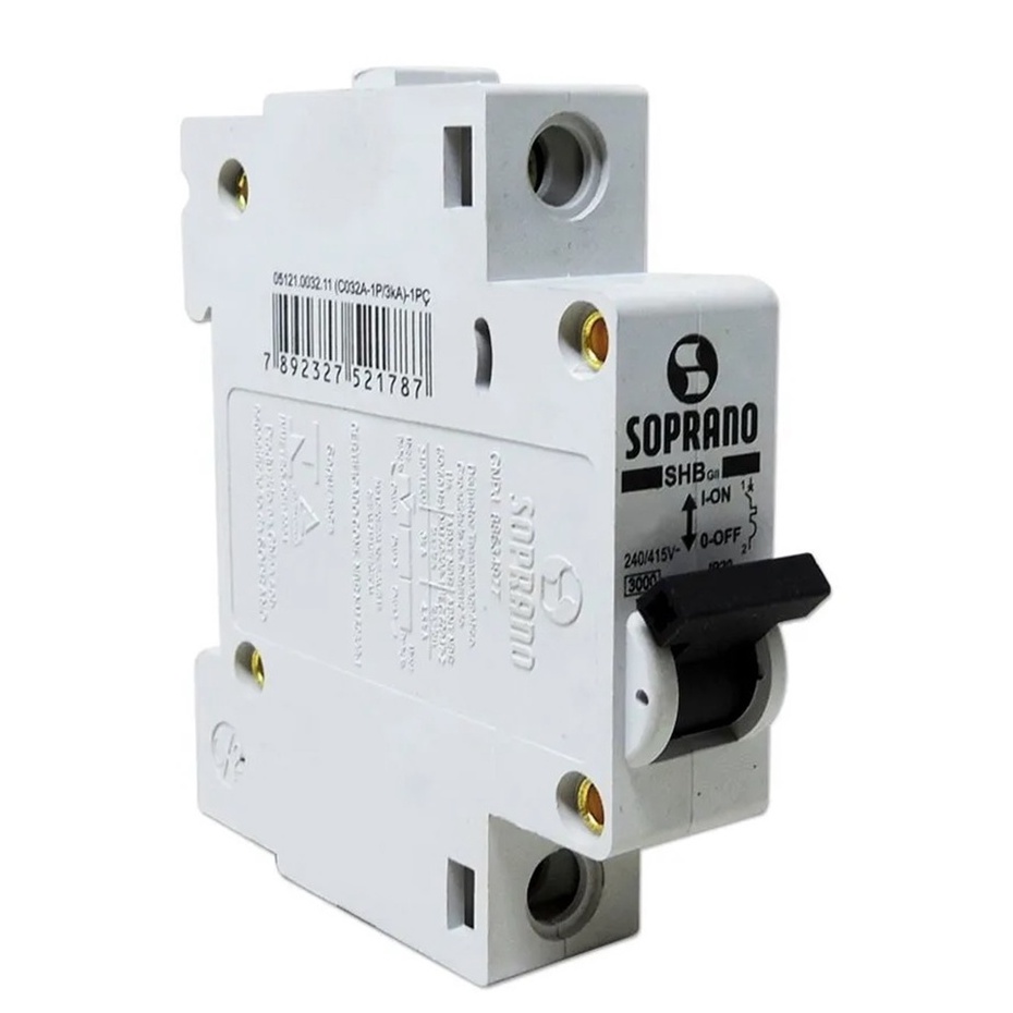 Kit 5 Disjuntor Unipolar Soprano Curva C Mini Din.06a | Shopee Brasil