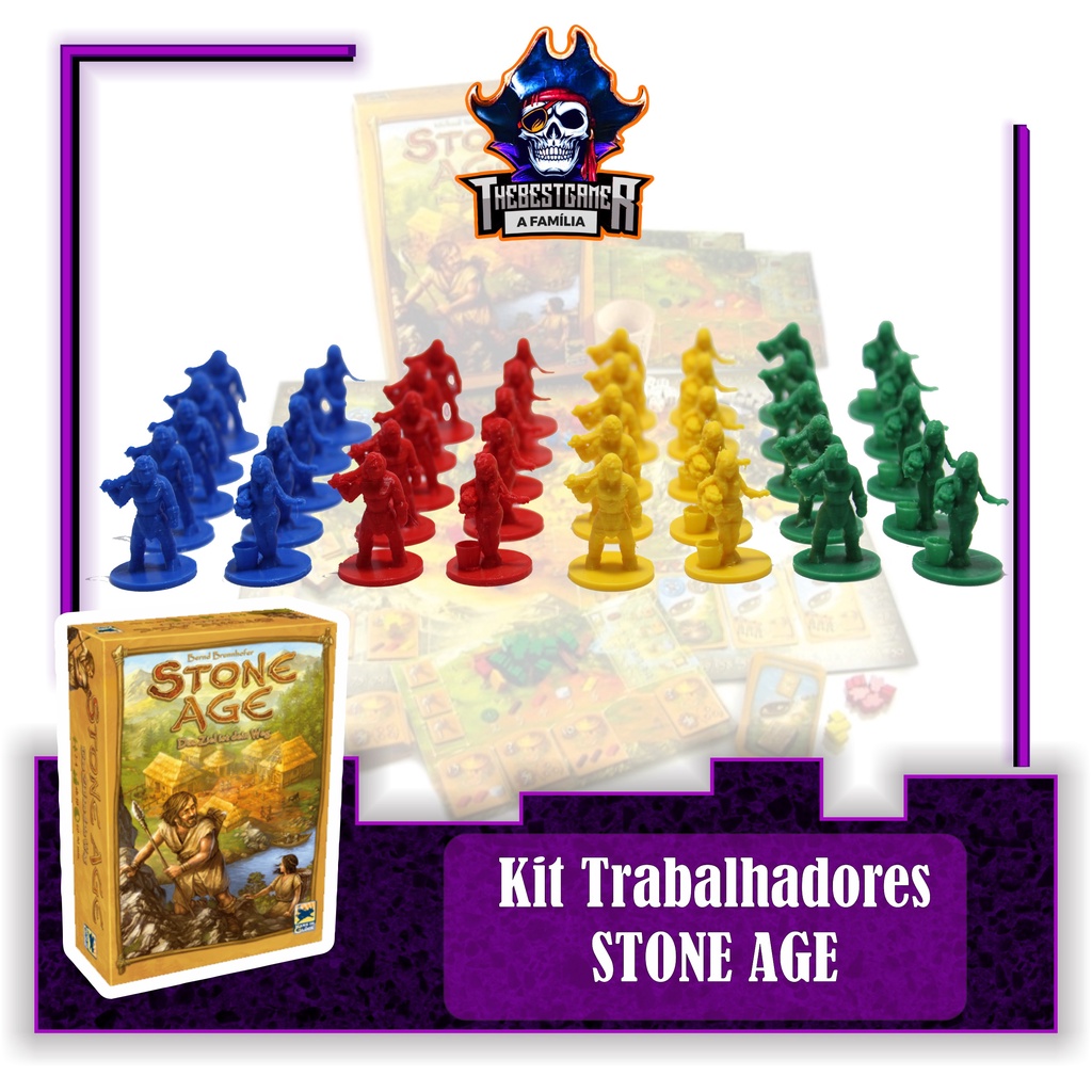 Kit Trabalhadores Stone Age - Escorrega o Preço