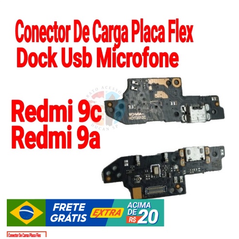 Placa Conector De Carga Usb Microfone Redmi 9c / Redmi 9a - Placa de ...