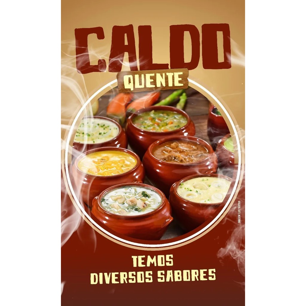 Banner Caldo Quente - ESCOLHA O TAMANHO - Lona | Shopee Brasil
