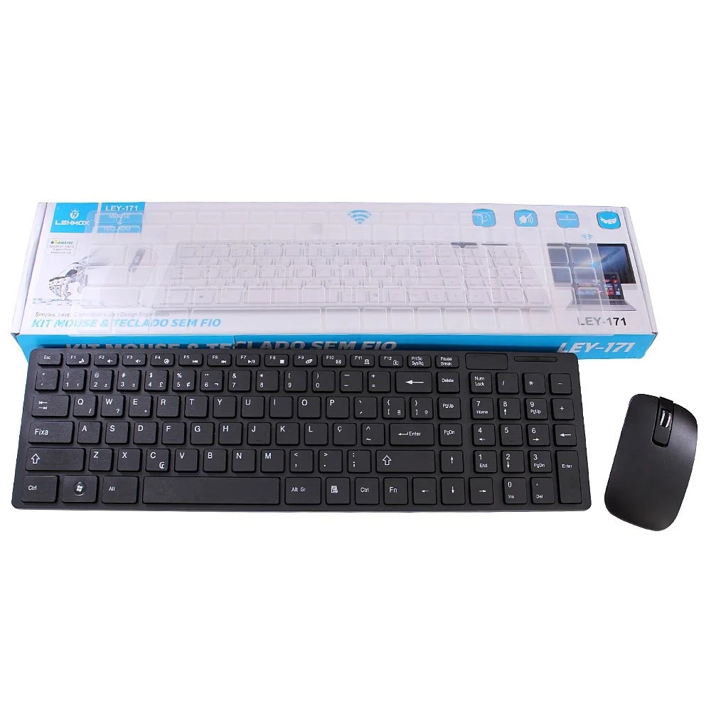 Kit Teclado Mouse Sem fio Wireless Usb Comutador Notebook Lehmox LEY ...