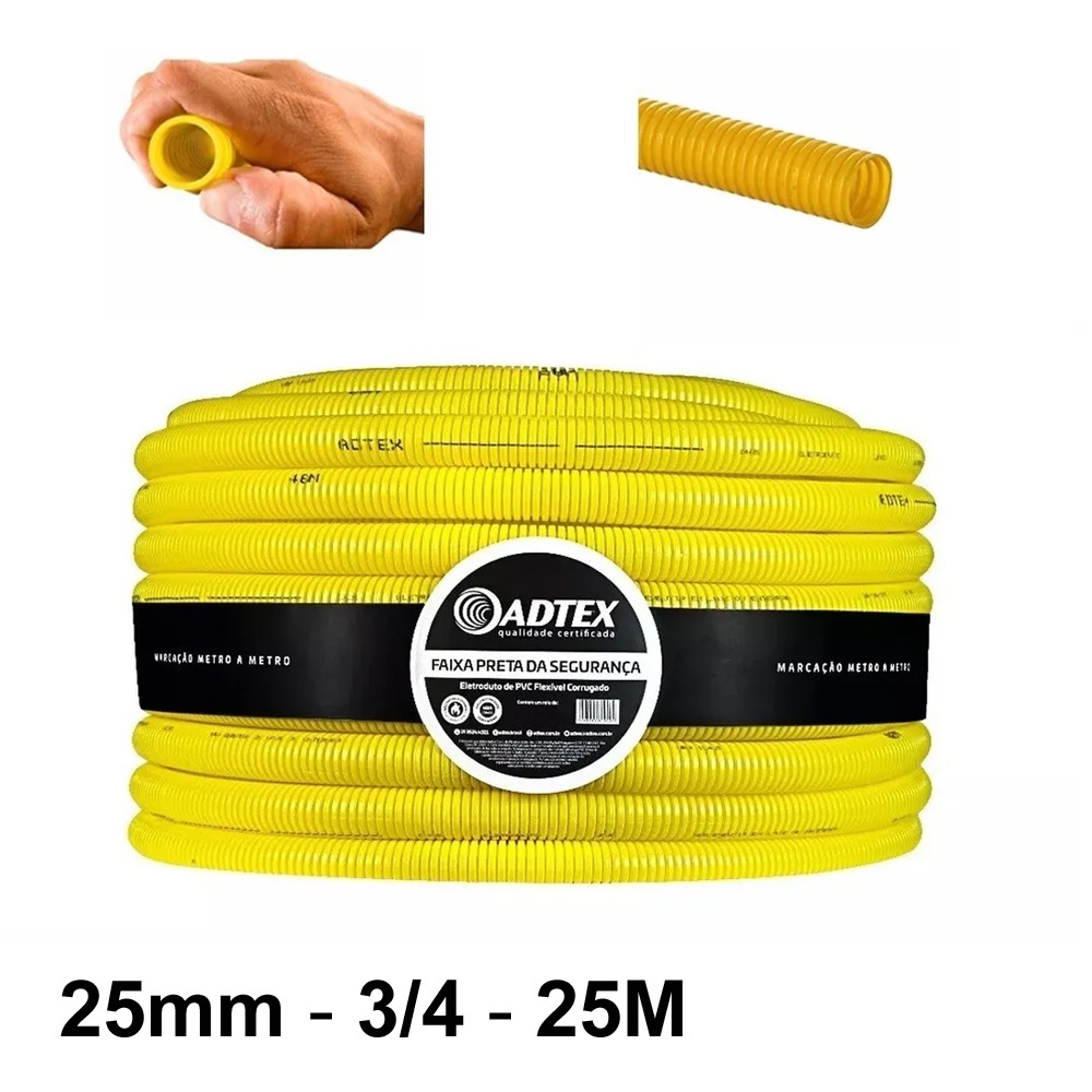 Conduite Eletroduto Corrugado 3/4 Flexível 25mm X 25m Anti-chama ...