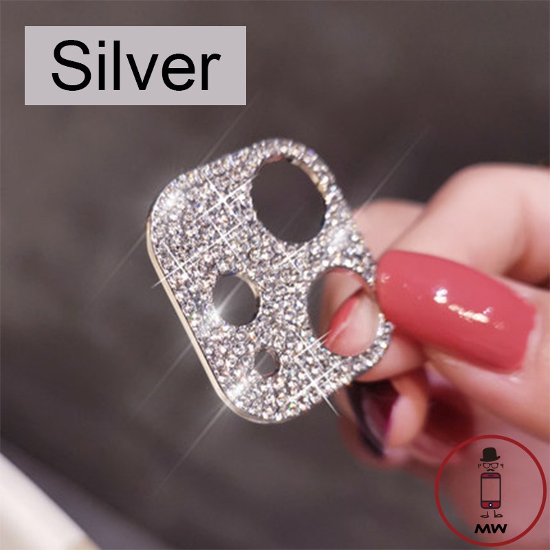Luxury Metal Diamond/Flash Camera Lens Protective Film for iPhone 11 12 ...