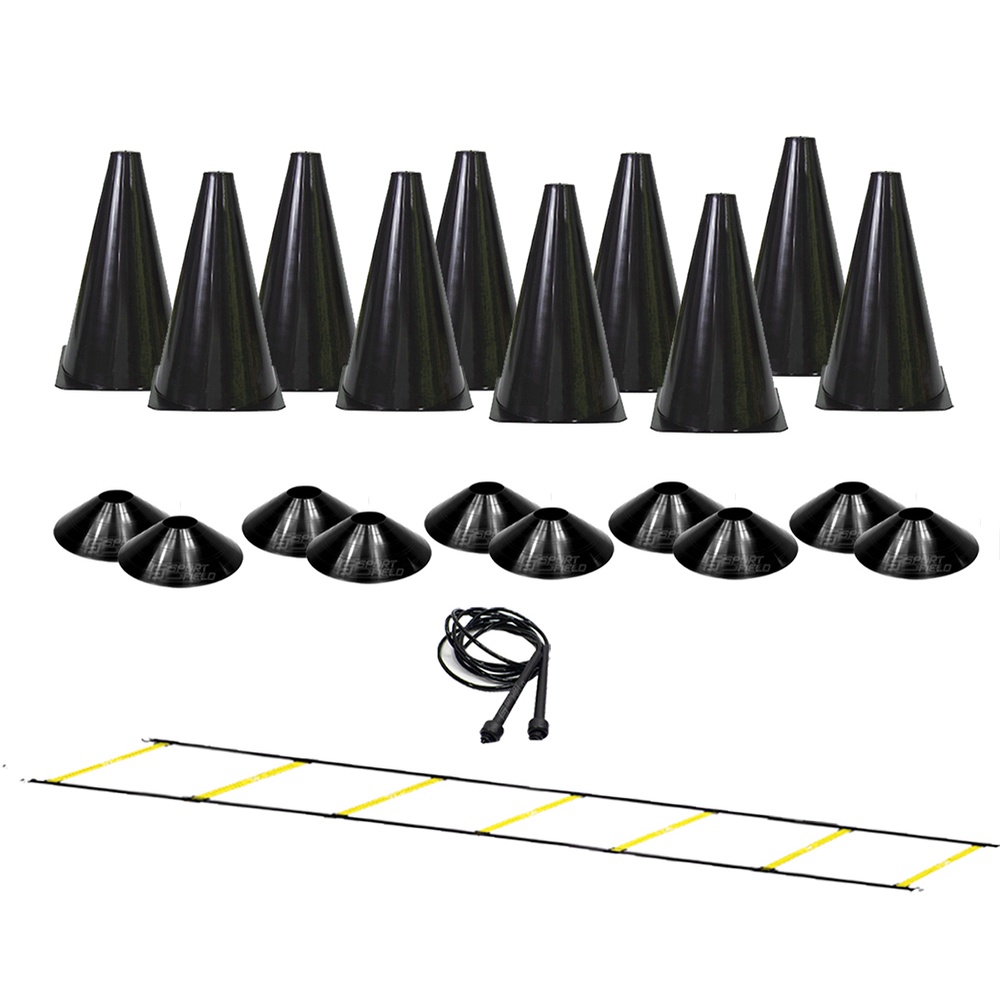 Kit Escada + 10 Pratos Demarcatórios + 10 Cones + Corda de Pular Ajustável | Shopee Brasil