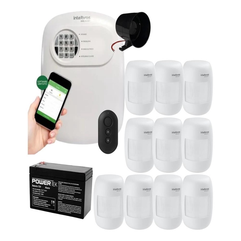 Kit Alarme Intelbras Anm 24 App 9 Sensores Presenca | Shopee Brasil