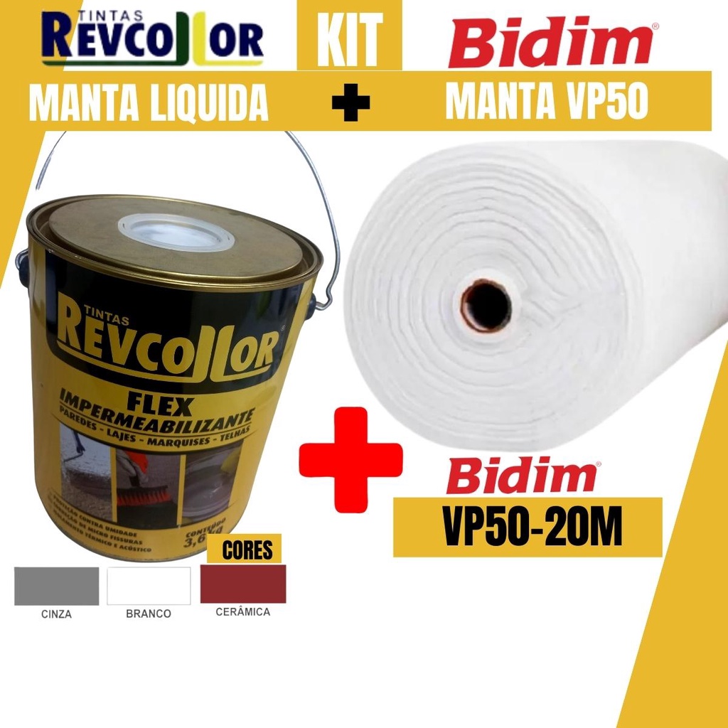 Kit 4kg Manta Liquida Emborrachada + 20m2 Tecido Bidim Vp50 | Shopee Brasil