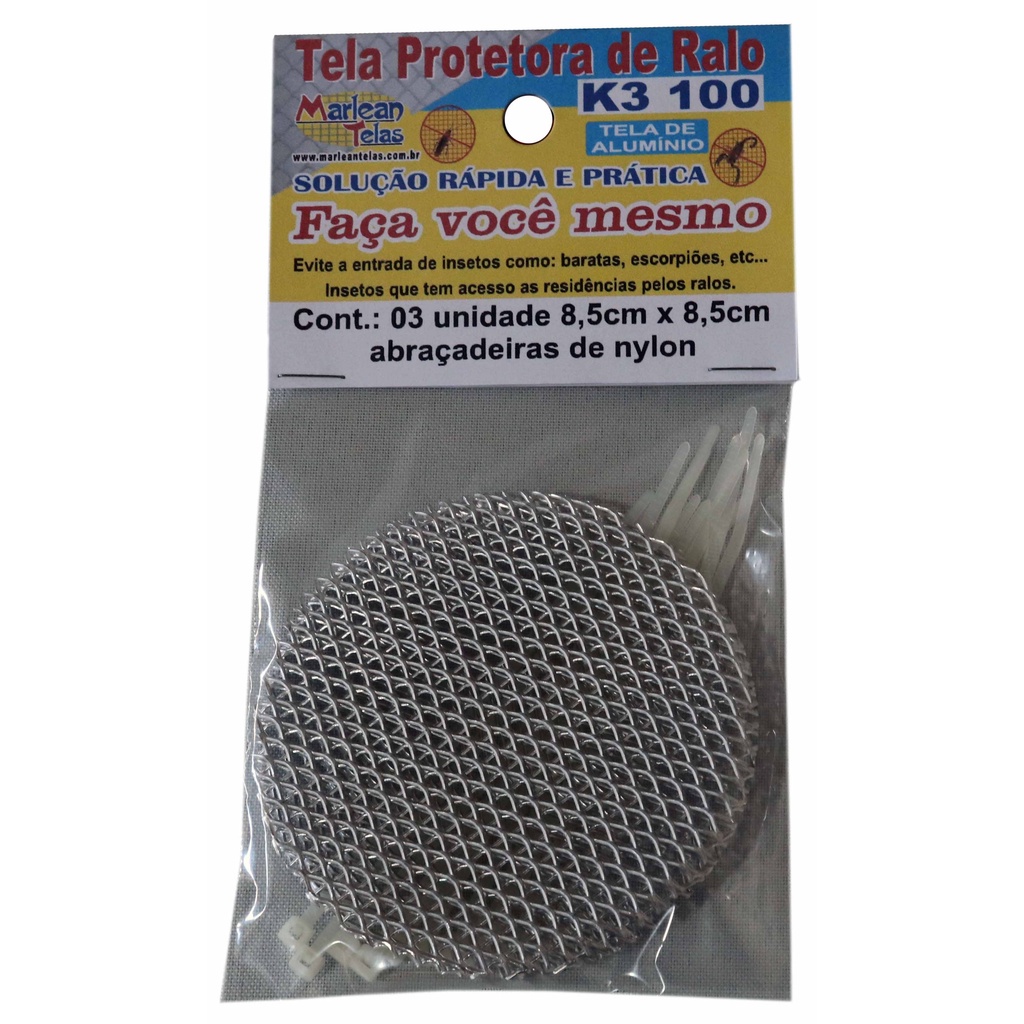 Kit Tela Protetora de Ralo K3 100 (3 unidades de 8,5cmx8,5cm) | Shopee ...