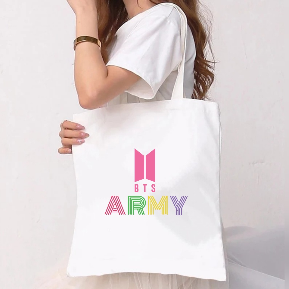 Ecobag Com Ziper Bts Army Bolsa Sacola Forrada | Shopee Brasil