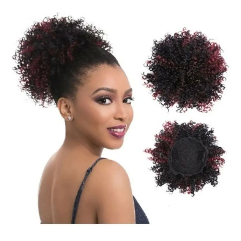 Coque Afro Puff Orgânico - Black Para penteados 30 cm | Shopee Brasil
