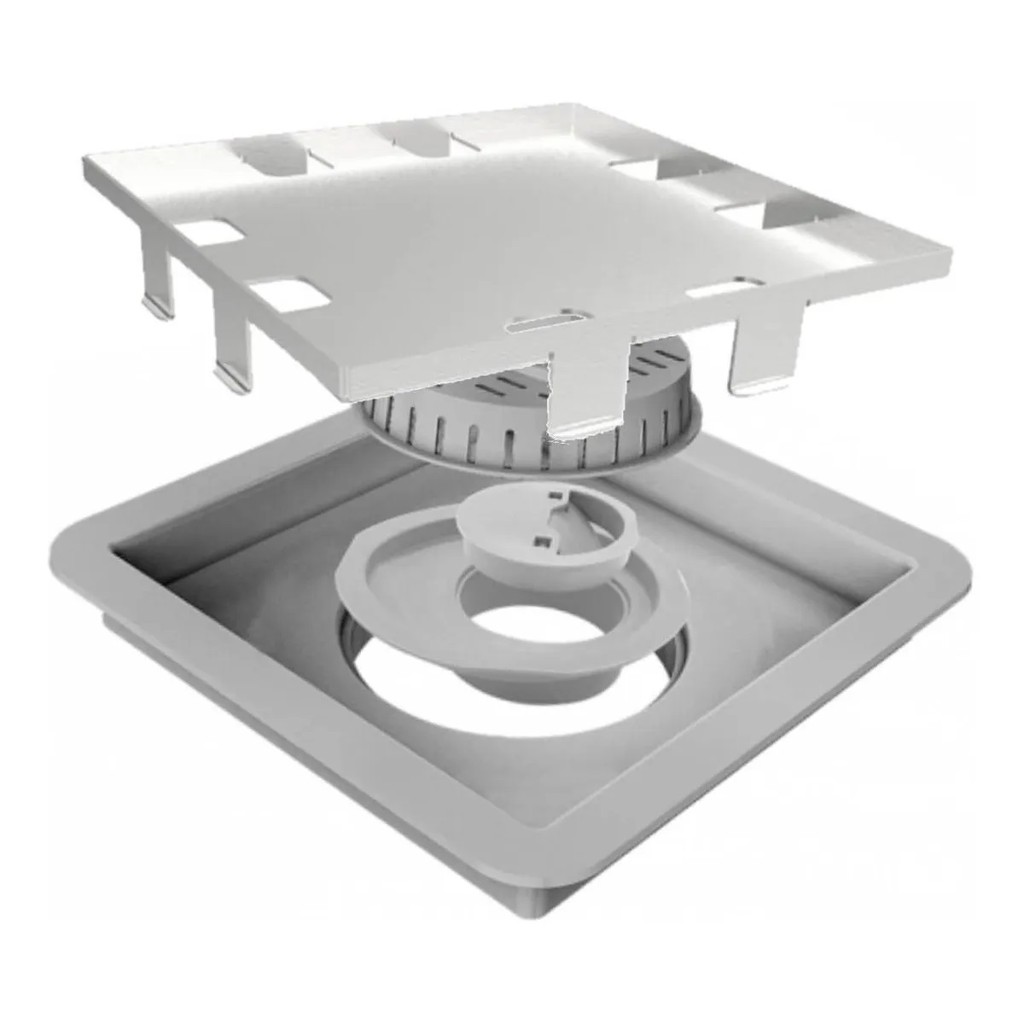 Ralo Linear 15x15Cm Square Tampa Oculta Fecha Ralo Elleve | Shopee Brasil