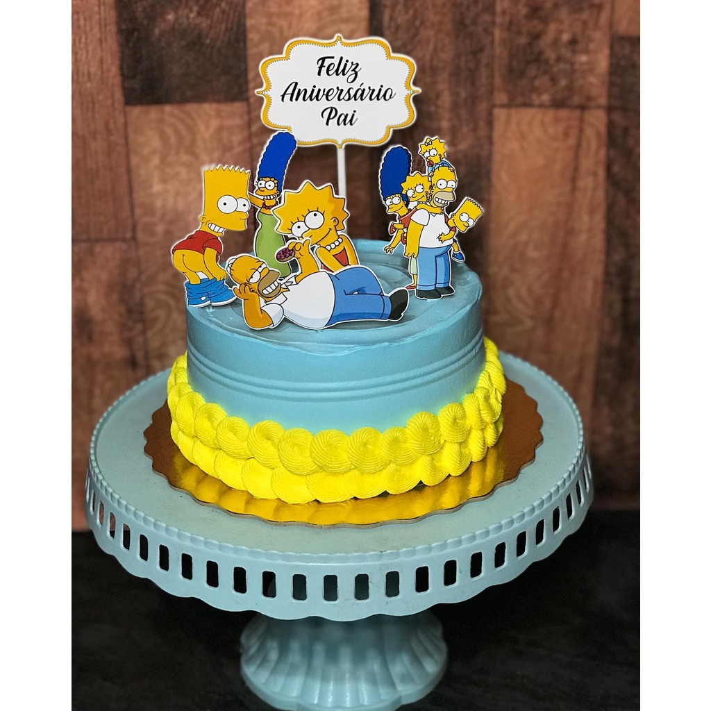 Topo de bolo personalizado, tema: Simpsons | Shopee Brasil