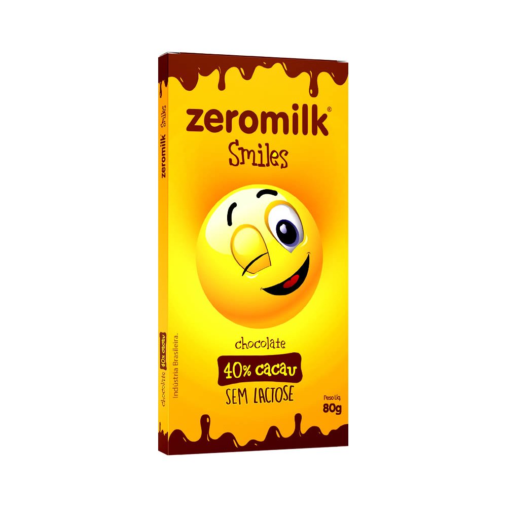 Chocolate Smiles ZeroMilk 40% Cacau Genevy 80g | Shopee Brasil