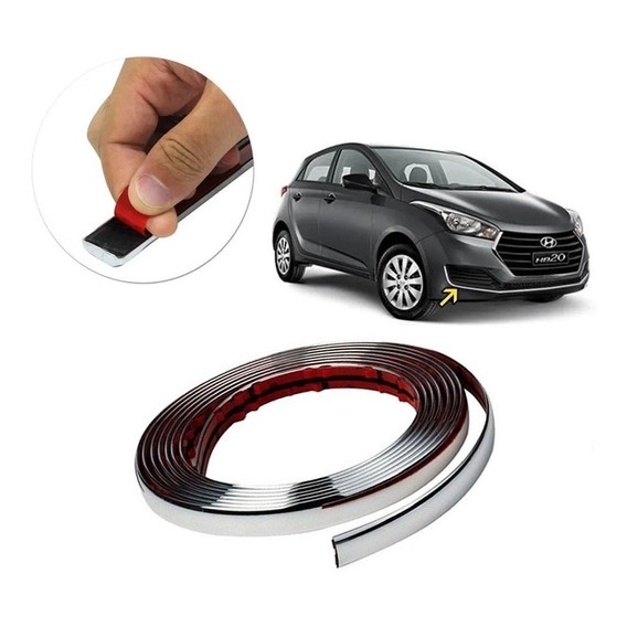 Friso Cromado Para Carro Janelas, Portas, Para-Choque Universal 15 ...