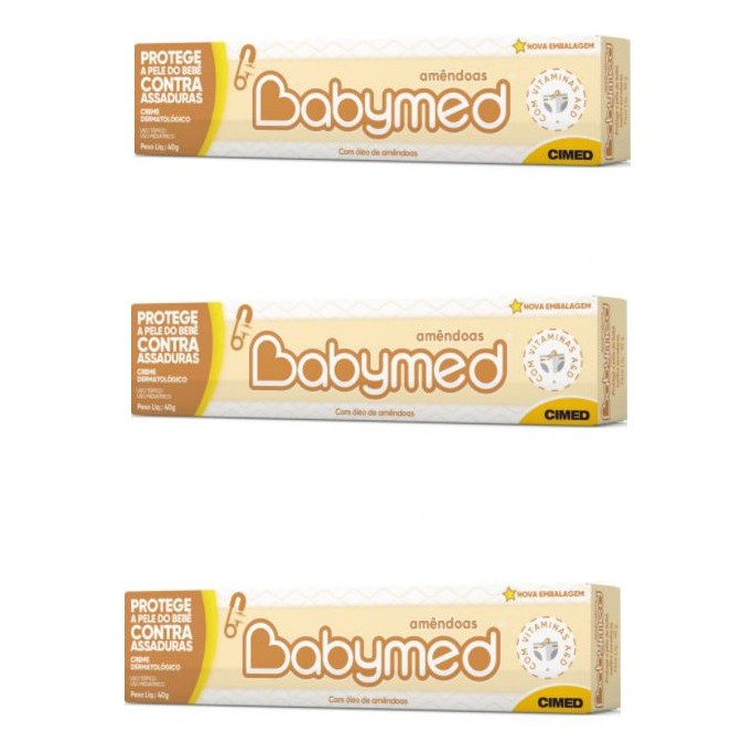 Kit com 3 Unidades Babymed Amêndoas 40g | Shopee Brasil
