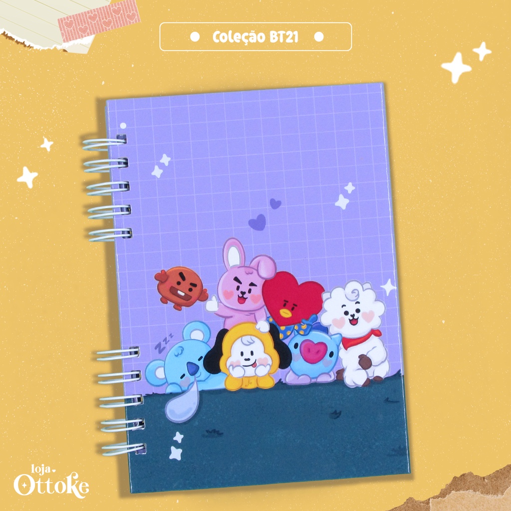 Caderno | Bullet Journal A5 (Coleção BT21) | Shopee Brasil
