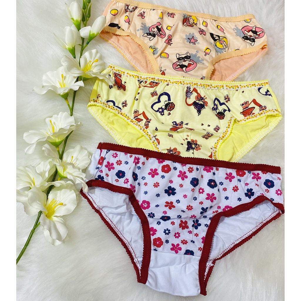 Kit com 6 calcinhas infantil com personagens, estampadas e cores ...