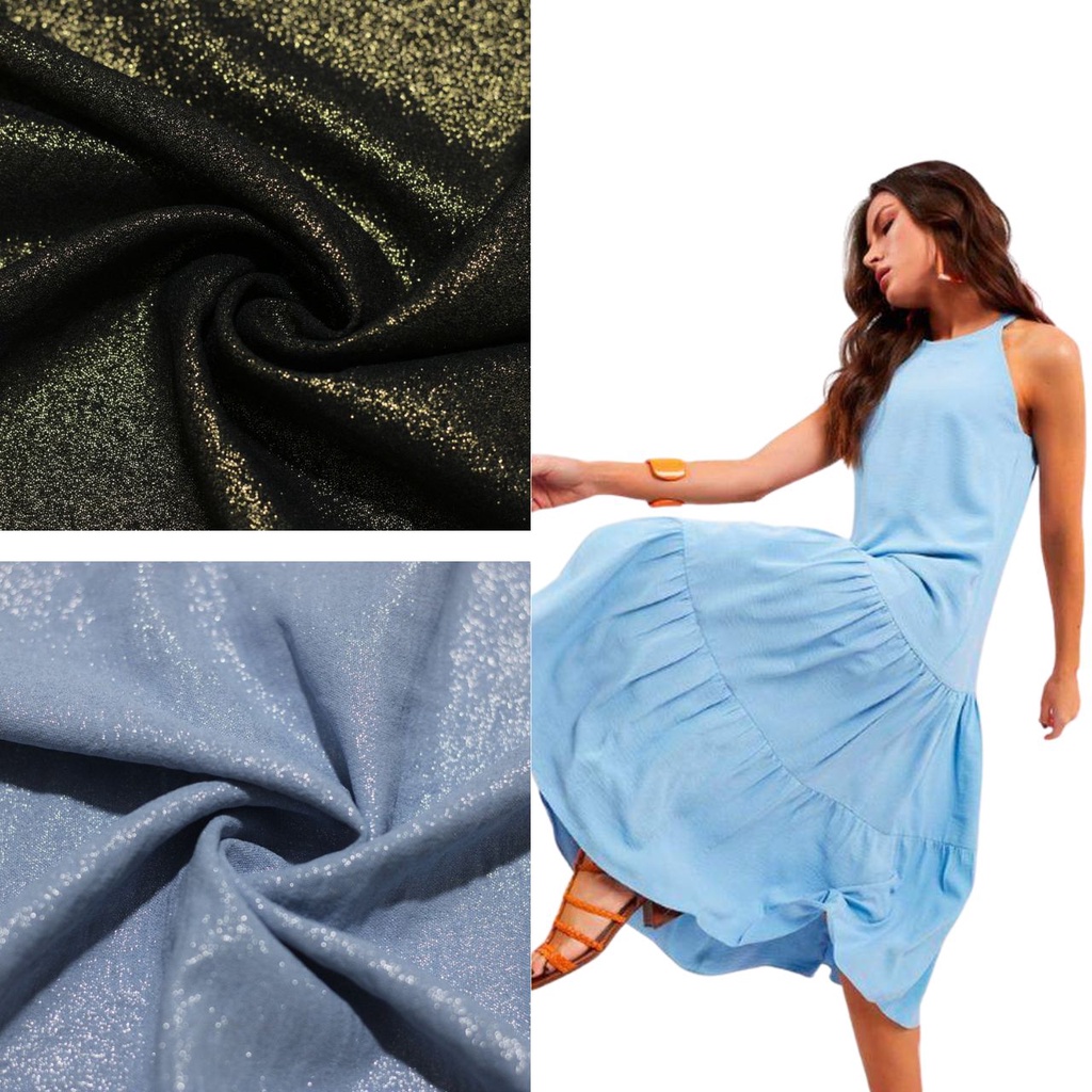 Tecido Crepe Duna Com Brilho (3m x 1,50m) | Shopee Brasil