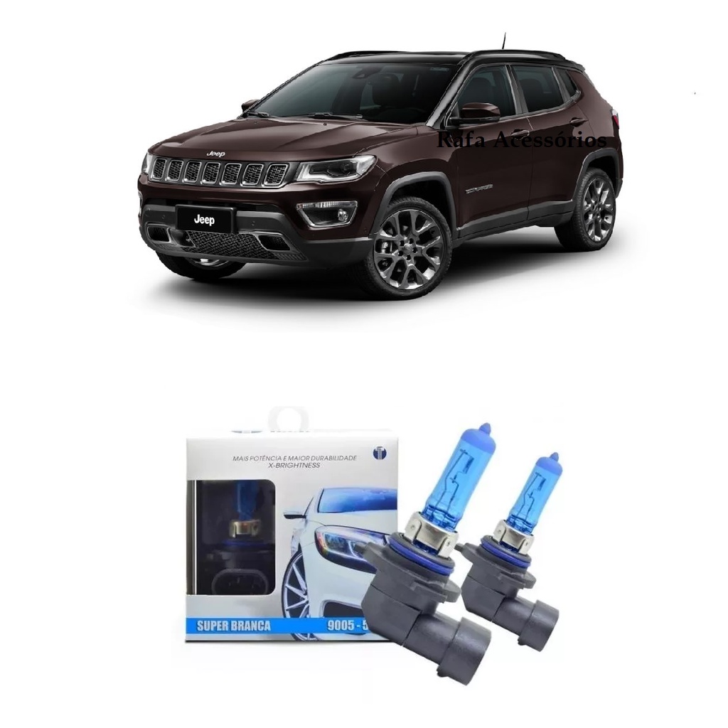 Kit Lampada Super Branca Jeep Compass Farol Alto Baixo | Shopee Brasil