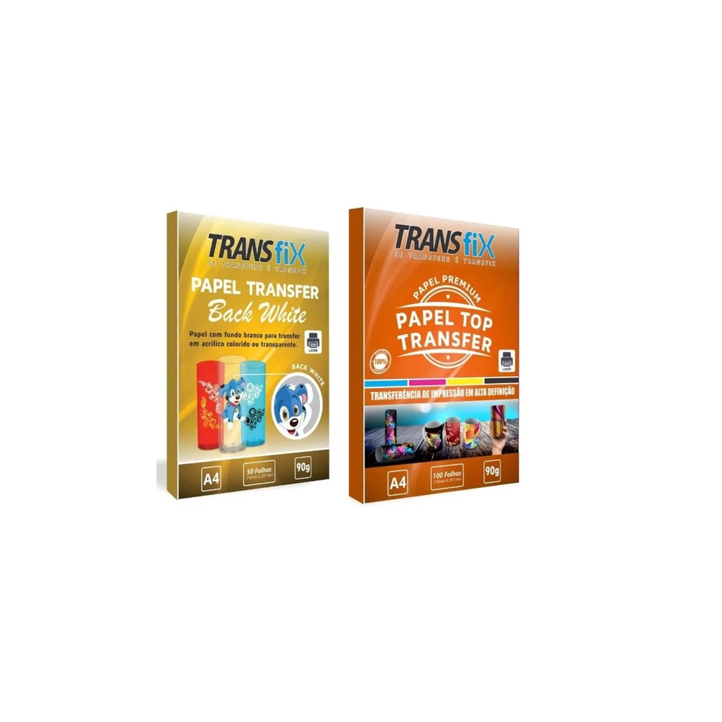 Kit Papel Top Transfer + Papel Back White Fundo Branco Transfix ...