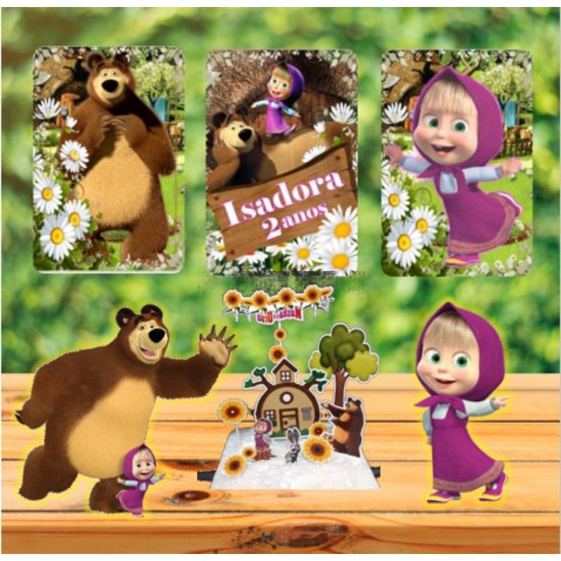 Kit é só um bolinho tema Masha e o Urso | Shopee Brasil