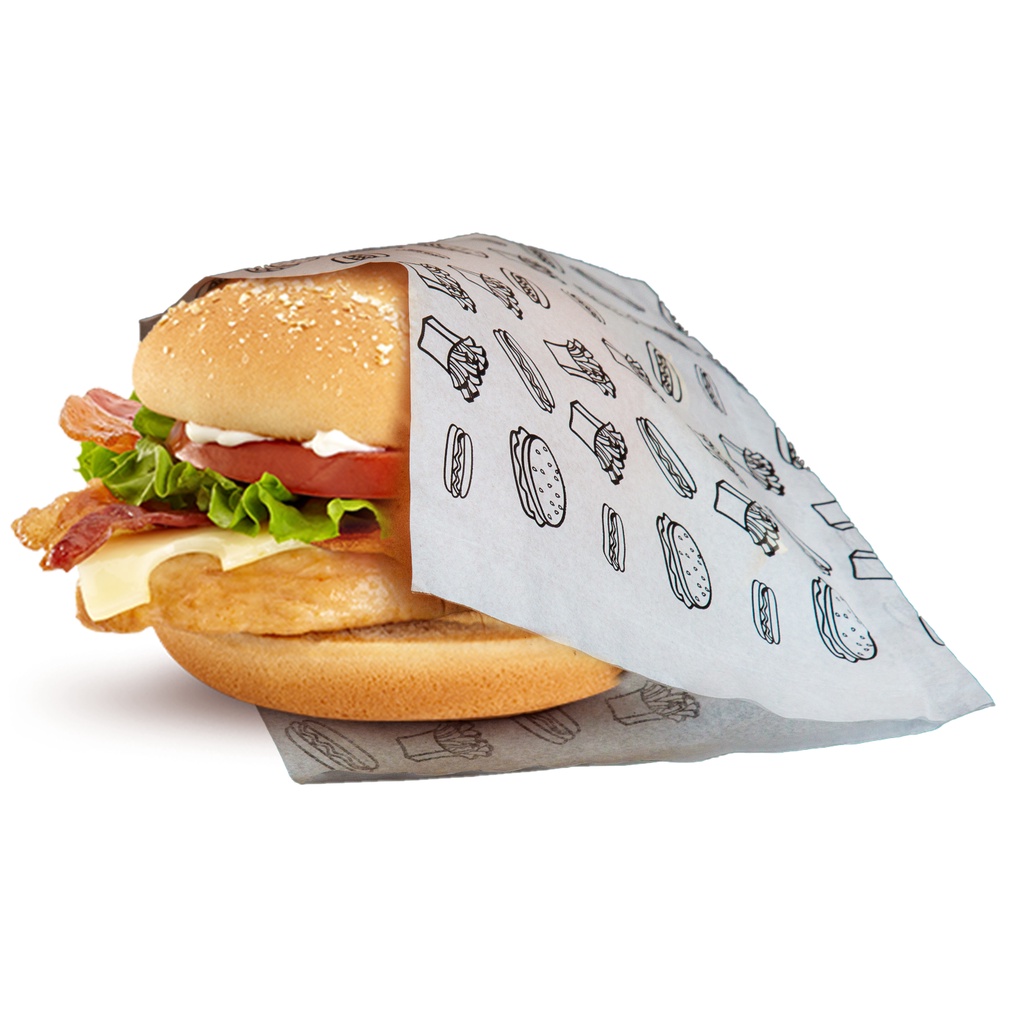 Papel Acoplado Saco Para Xis, hambúrguer 500 un | Shopee Brasil