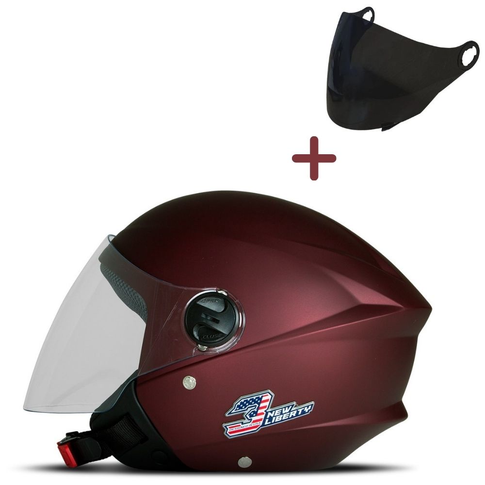 Kit Capacete Moto Aberto New Liberty 3 Three Elite Viseira Cristal ...