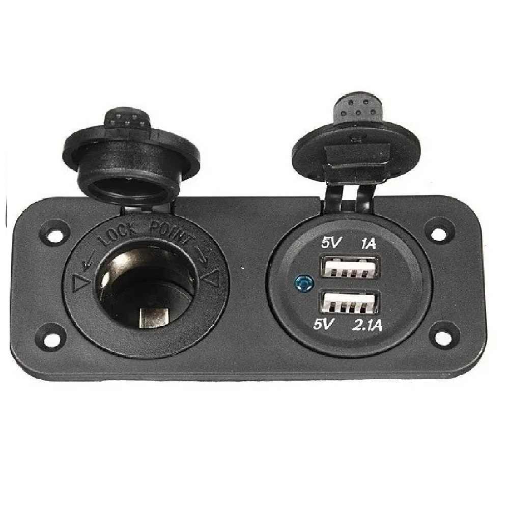 Carregador Usb Veicular e Tomada Auxiliar 12 Volts Para Carro 6633 ...