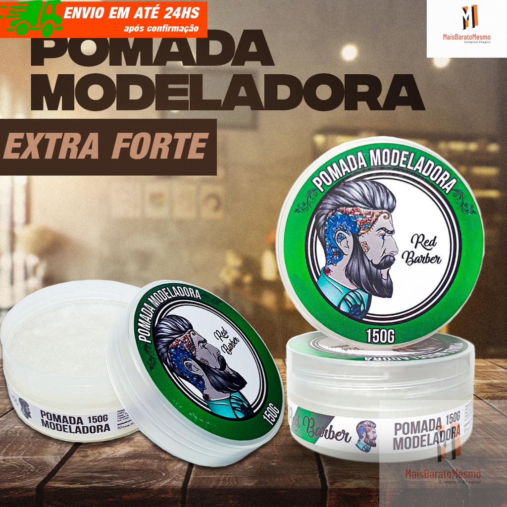 Pomada Modeladora Extra Forte 150g para Cabelo Seco ou Molhado No varejo ou Revenda Barbearia ...