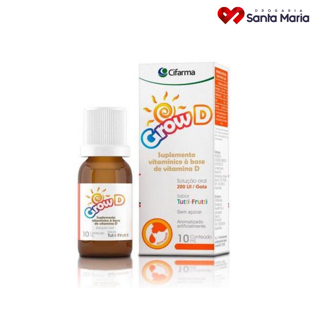 Grow D Gotas Sabor Tutti-frutti 200ui 10ml | Shopee Brasil