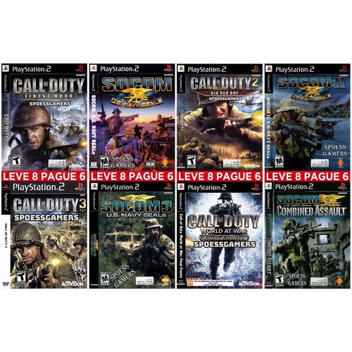 Call Of Duty + Socom ( Tiro ) Ps2 Coleção (8 Dvds) Patch | Shopee Brasil