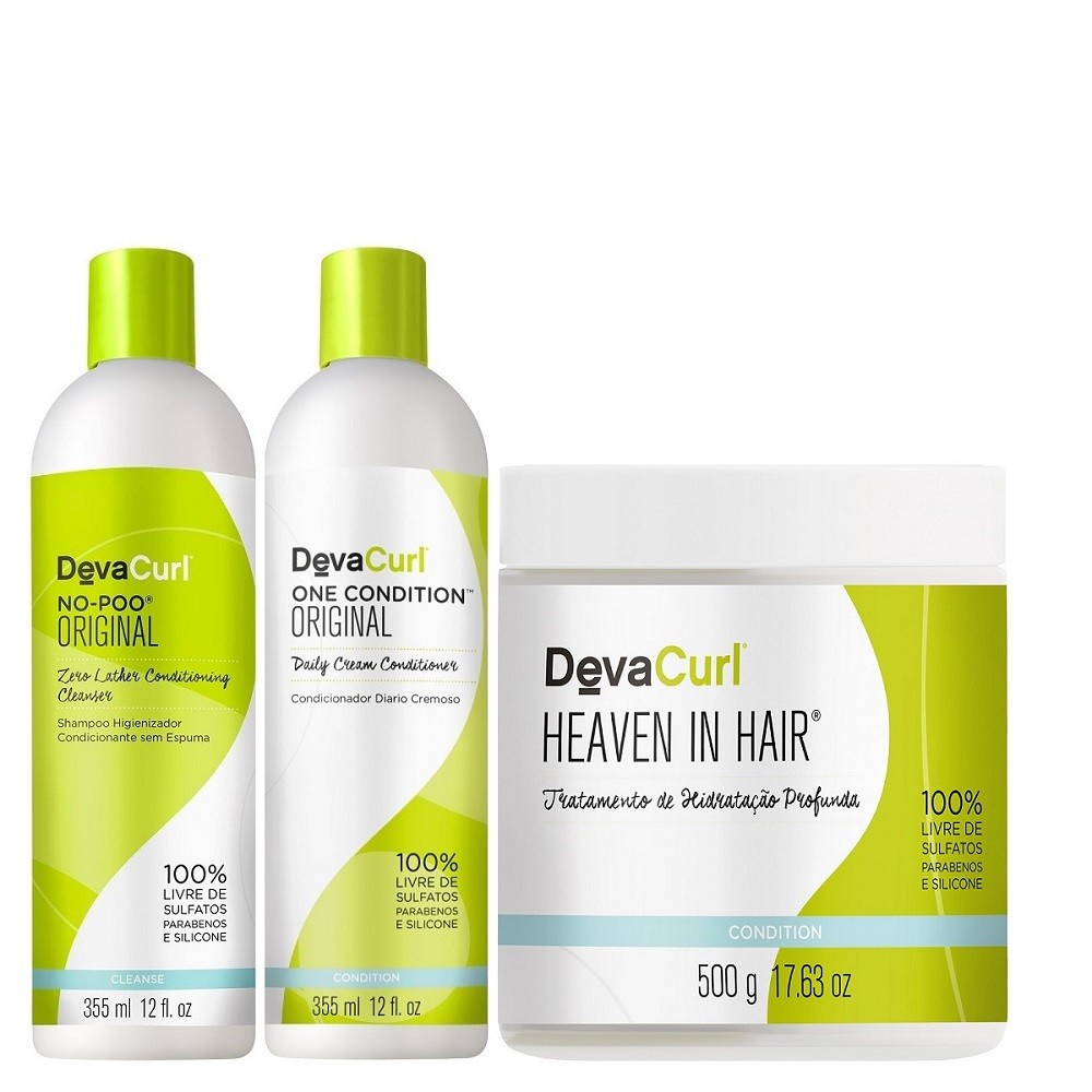 Deva Curl Original 2x355ml e Heaven in Hair 500g | Shopee Brasil