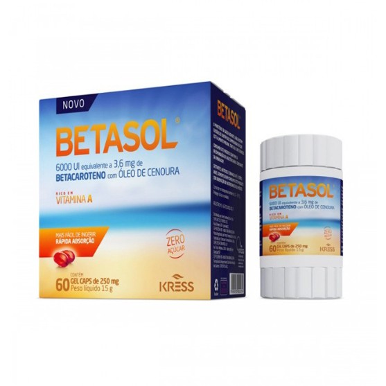 Vitamina Betasol Betacaroteno Kress c/ 60 cápsulas | Shopee Brasil