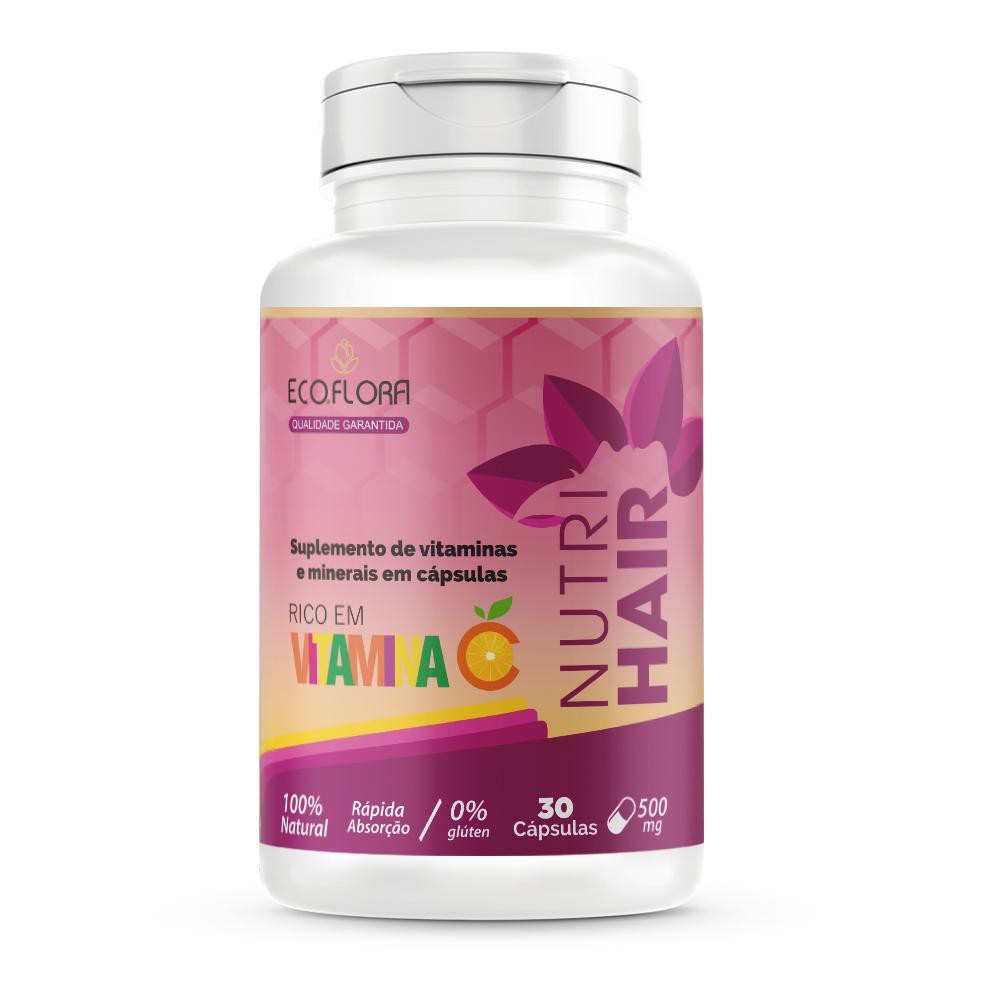 NUTRI HAIR SUPLEMENTO DE VITAMINAS E MINERAIS- 30 CAPSULAS 500MG CADA ...