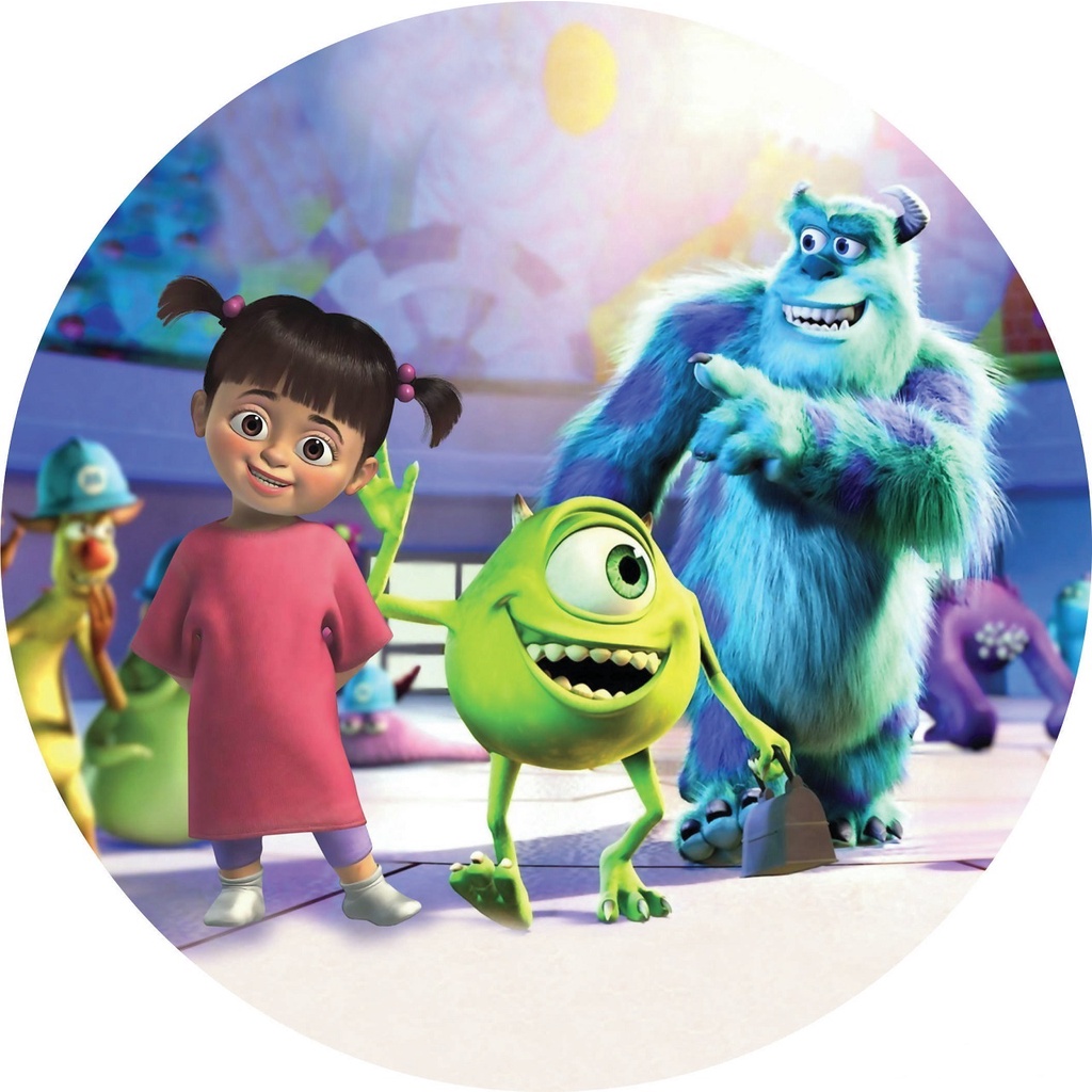 Painel em lona Redondo 0,50 por 0,50 Tema Boo Monstros S.A | Shopee Brasil