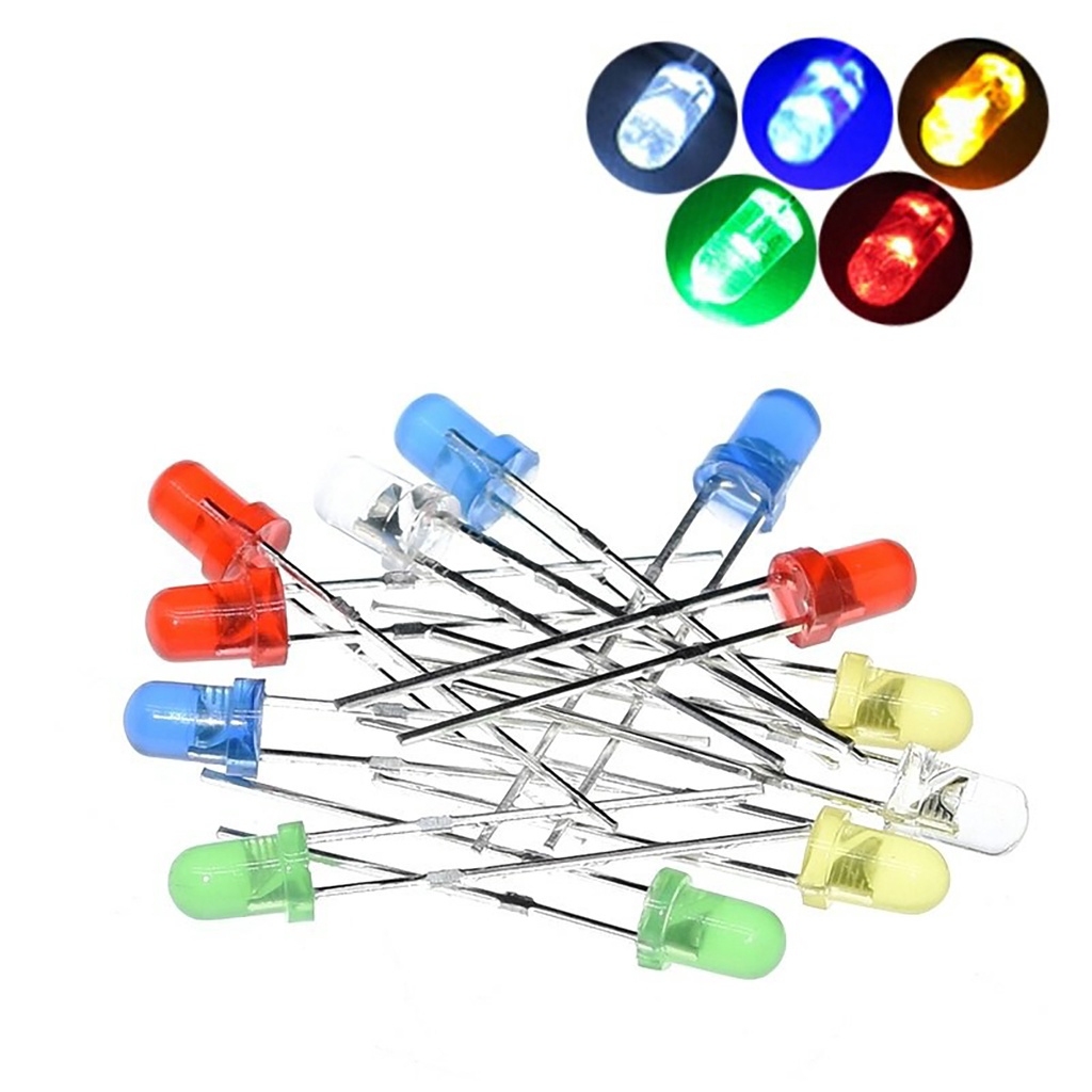 Kit 50 Leds Difuso Led 3mm 5 Cores - Faz a Boa!