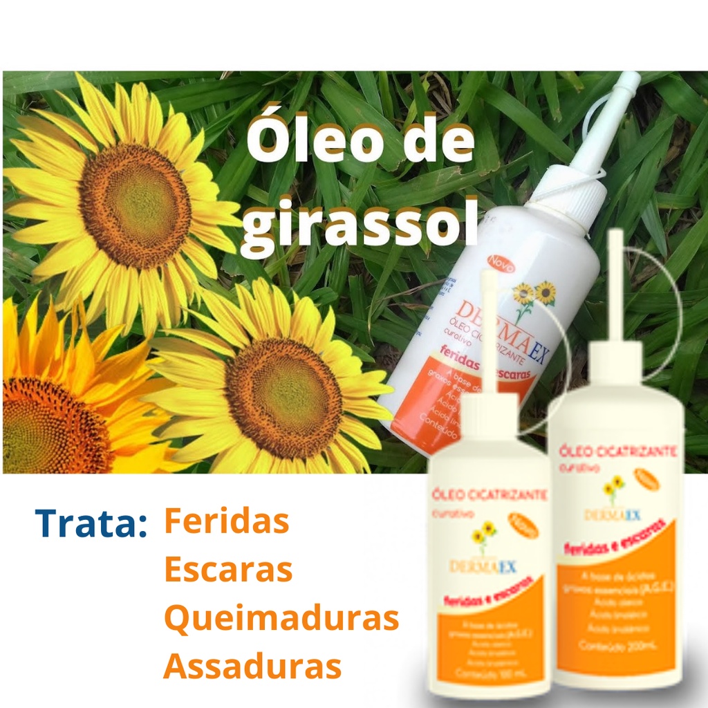 Óleo de Girassol 200ml AGE DERMAEX tipo Dersani Para Feridas e Escaras ...